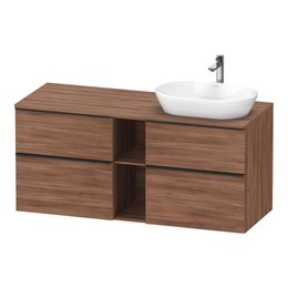 Duravit Waschtischunterschrank D-Neo 140x55cm, 2 SBK, 2 A, B R, sw/Nuss Nat (DE4970RBD790000)