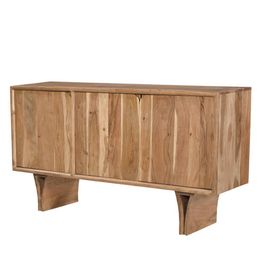Pharao24.de Echtholz Kommode Sideboard mit Dreht&uuml;ren und Wangengestell