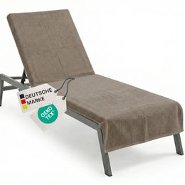 NYVI Frottee Schonbezug f&uuml;r Gartenliege NYVISpa 75x200 cm - Hygiene Liegestuhlauflage f&uuml;r Sonnenliegen Strandliegen Farbe:Taupe