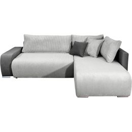 Ecksofa Collection AB "Poppy, L-Form, Breite 227 cm mit Schlaffunktion", anthrazit, hellgrau, B:227cm H:41cm T:169cm, 100%Polyester, Sofas, Ecksofa, inkl. Schlaffunktion und Bettkasten