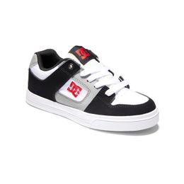 Sneaker DC Shoes "Pure", M&auml;dchen, Gr. 6(37), schwarz-wei&szlig; (wei&szlig;, schwarz, rot), Obermaterial:Obermaterial: Leder / Futter: Textil / Au&szlig;ensohle: Gummi;, Schuhe Sneaker