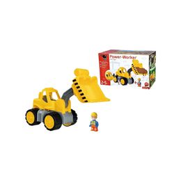 BIG 800054837 - Power-Worker - Midi Radlader mit Figur &ndash; Baustellenfahrzeug 47 cm, gro&szlig;e Schaufel