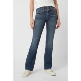 Slim-fit-Jeans Pepe Jeans "ICONIC GEN", Damen, Gr. 31, L&auml;nge 30, blau used, Denim/Jeans, Obermaterial: 99% Baumwolle, 1% Elasthan, slim fit lang, Jeans Slim-fit-Jeans, Mid Waist