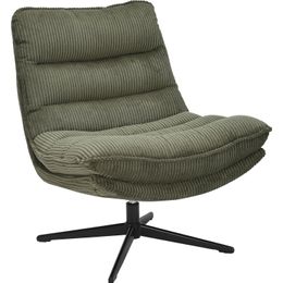 Sessel OTTO HOME "AVAA, Loungesessel im softem Cord-Bezug", gr&uuml;n, B:75cm H:87cm T:86cm, Sessel, Sessel, 360 Grad drehbar, Relax- und TV-Sessel