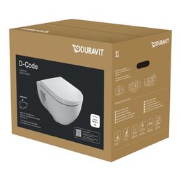 Duravit Wand-WC, Tiefsp&uuml;ler-Set D-Code m Sitz, Absenkautomatik, Rimless, wei&szlig; (45140900A1)