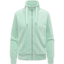 Sweatjacke Ragwear "Sweatjacke Ronette Cordy", Damen, Gr. L, gr&uuml;n (mint), Obermaterial: 76% Baumwolle CO. 20% Polyester PES. 4% Elasthan EL., Sweatjacken Sweatjacke