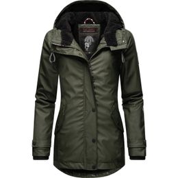 Regenjacke Navahoo "Regenjacke Lindraa", Damen, Gr. S, gr&uuml;n (schwarz olive), Obermaterial: 60% PVC PVC. 30% Polyester PES. 10% Polyurethan PU. Obermaterial: Futter: 100% Polyester PES. 100% Polyester PES., Jacken Regenjacke