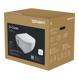 Duravit Wand-WC, Tiefsp&uuml;ler-Set D-Code m Sitz, Absenkaut., riml., we. Hochglanz (45150900A1)