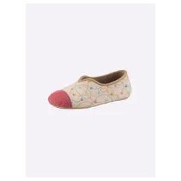 WITT Hausschuh, Damen, Gr. 36, beige (beige, gepunktet), Textil, Schuhe Hausschuh