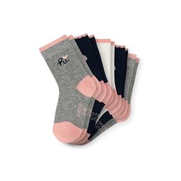 Kurzsocken Schiesser "Socken Legwear Kids 5er Pack", M&auml;dchen, Gr. 23-26, grau, Obermaterial: 75% Baumwolle CO. 24% Polyamid PA. 1% Elasthan EL., Socken Kurzsocken