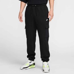 Sporthose Nike Sportswear "W J BRK FLC PANT 24", Damen, Gr. S, N-Gr, schwarz, schwarz, wei&szlig;, Obermaterial: 80% Baumwolle, 20% Polyester, Hosen Sporthose, leichtes Material, bequeme Passform, sportlicher Stil