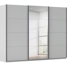 Schwebet&uuml;renschrank OTTO HOME "Kleiderschrank Schrank Schlafzimmerschrank Garderobe AGORDO", grau (seidengrau, griffleisten graumetallic), B:271cm H:229cm T:62cm, Holzwerkstoff, Schr&auml;nke, Schwebet&uuml;renschrank, Top Innenausstattung, in 4 Breiten und 2 H&ouml;hen MADE IN GERMANY