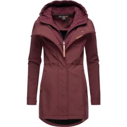 Regenmantel Ragwear "Softshellmantel Ybela", Damen, Gr. XS, rot (wine rot22), Obermaterial: 97% Polyester PES. 3% Elasthan EL. Obermaterial: Futter: 100% Polyester PES., M&auml;ntel Regenmantel