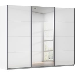 Schwebet&uuml;renschrank OTTO HOME "Kleiderschrank Schrank Schlafzimmerschrank Garderobe AGORDO", wei&szlig; (alpinwei&szlig;, hochglanz wei&szlig;, griffleisten graumetallic), B:271cm H:229cm T:62cm, Holzwerkstoff, Schr&auml;nke, Schwebet&uuml;renschrank, Top Innenausstattung, in 4 Breiten und 2 H&ouml;hen MADE IN GERMANY