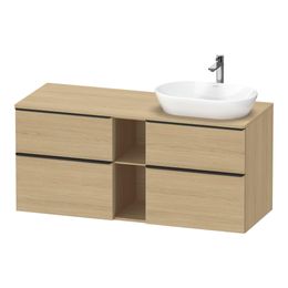 Duravit Waschtischunterschrank D-Neo 140x55cm, 2 SBK, 2 A, B R, sw/Ei Nat (DE4970RBD300000)
