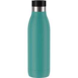 Isolierflasche Emsa "Trinkflasche Bludrop", blau (petrol), H:21,5cm, Edelstahl, Trinkflaschen, Isolierflasche, Edelstahl, Quick-Press Deckel, 360 Trinkgenuss, 12h warm/24h k&uuml;hl