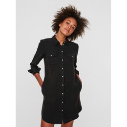 V&eacute;ro Moda VERO MODA Damen Jeanskleid "VMSILLA", schwarz, Gr. XS, unifarben, Web, Obermaterial: 100% Lyocell (TENCEL ), Kleider