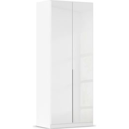 Dreht&uuml;renschrank OTTO HOME "Kleiderschrank Kleiderschr&auml;nke Schrank Garderobe AGORDO mit Glasfront", wei&szlig; (alpinwei&szlig;, glas kristallwei&szlig;), B:91cm H:229cm T:54cm, Holzwerkstoff, Schr&auml;nke, Dreht&uuml;renschrank, durchdachte Innenausstattung, in 8 Breiten und 2 H&ouml;hen MADE IN GERMANY