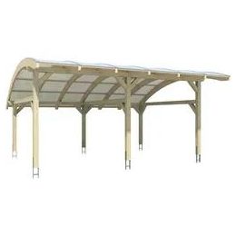 Skan Holz Doppelcarport SKANHOLZ "Schwaben", beige (natur), B/H/T: 648cm x 263cm x 630cm, Carports, 648x630cm