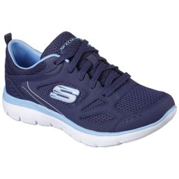 Skechers Damen Sneaker "SUMMITS-SUITED", Gr. 39, blau, Leder, Mesh, Schuhe, Freizeitschuh, Trainingsschuh, Schn&uuml;rschuh mit weicher Polsterung