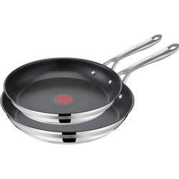 Pfannen-Set Tefal "Jamie Oliver Cook Smart", schwarz (edelstahl, schwarz), &Oslash;:28cm, Pfannen, Pfannen-Set, Antihaftversiegelung, Induktion, Thermo-Signal, sp&uuml;lmaschinenfest