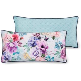 Dekokissen Descanso "Anamin", bunt (multi, gebl&uuml;mt), B:30cm L:60cm, Polyester, Dekokissen_Sitzkissen_Kissenh&uuml;llen, Mit F&uuml;llung, 1 St&uuml;ck, Mit Biese, 30x60, Wendeoptik, Weich, Blumen