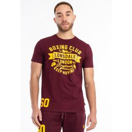 Lonsdale T-Shirt 'Gruting' Herren Gr&ouml;&szlig;e L curry / weinrot