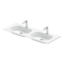 Duravit M&ouml;bel-Doppelwaschtisch DuroCast Plus Sivida 129x48,5cm, m Hahnloch, Wei&szlig; Seidenmatt (2650043200)