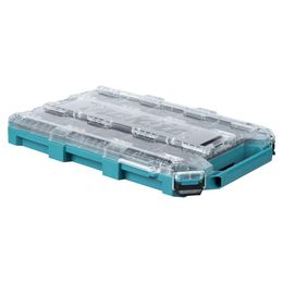Makita Werkzeugbox "MAKTRAK Organizer flach M &raquo;P-91051&laquo; 8,14L, 11 Organizer-Beh&auml;lter", t&uuml;rkis, B:38,7cm H:8,5cm T:59,6cm, Aufbewahrungsboxen, Effizientes Be- und Entladen mit dem MAKTRAK Koffer Sortiment, Werkzeugbox