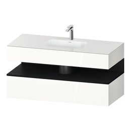 Duravit Einbauwaschtisch-M&ouml;bel-Set Qatego 120x55x60cm, Ei sw/we hgl, Konsolen-Waschtischunterbau (QA4787016220000)