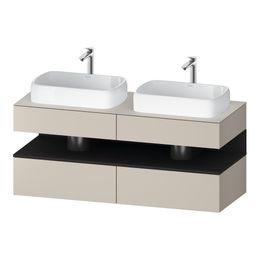 Duravit Waschtischunterschrank Qatego 140x55x60cm, gra m/ta m, Pl, B bs, B (QA4767080910010)