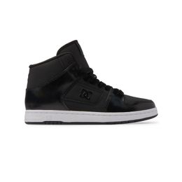 Sneaker DC Shoes "Manteca", Damen, Gr. 5,5(36,5), schwarz (schwarz, metallic stencil), Obermaterial:Obermaterial: Leder (Kuh) / Futter: Textil / Au&szlig;ensohle: Gummi;, Schuhe Sneaker