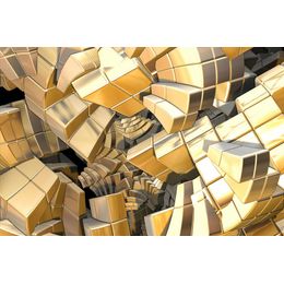 Fototapete papermoon "Fraktale goldene Treppe", bunt, B:4m L:2,6m, Vlies, Tapeten