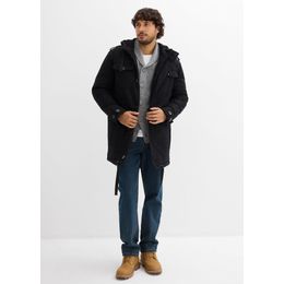 bonprix Winter Field-Parka mit Kuschel-Fleece-Futter, schwarz, Gr.52/54 (L), Cooler Field-Parka mit vier Taschen au&szlig;en und einer Innentasche, 100% Baumwolle