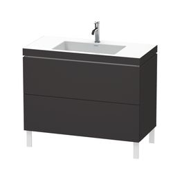 Duravit Waschtischunterschrank c-bonded L-Cube 100x48cm, 1 HL, gra matt, 2 Ausz., steh. (LC6938O8080)
