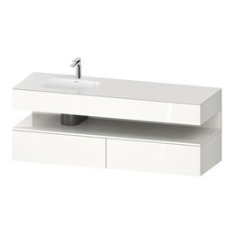 Duravit Einbauwaschtisch-M&ouml;bel-Set Qatego 160x50x60cm, Kon-WTU, B, B li, we hgl (QA4795022220010)