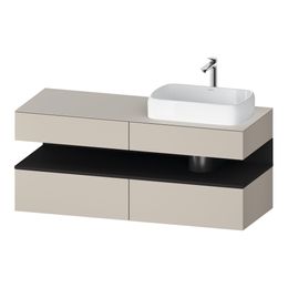 Duravit Waschtischunterschrank Qatego 140x55x60cm, gra m/ta m, Pl, Beck. re (QA4766080910000)