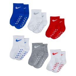 ABS-Socken Nike Sportswear "POP COLOR GRIPPER INFANT/TODDLER AN", Jungen, Gr. 86-92, bunt (wei&szlig;, blau, wei&szlig;, grau, wei&szlig;, rot), Baumwollmischung, Socken ABS-Socken, f&uuml;r Babys