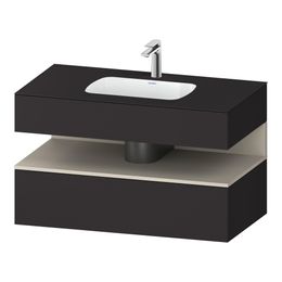 Duravit Einbauwaschtisch-M&ouml;bel-Set Qatego 100x55x60cm, T m/Gr matt, Konsolen-Waschtischunterbau (QA4786083800000)