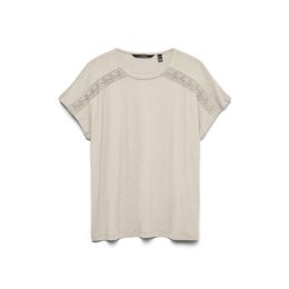 V&eacute;ro Moda Kurzarmshirt VERO MODA "VMGINA SS O-NECK TOP JRS GA", Damen, Gr. XS, birch, Jersey, Obermaterial: 95% Viskose, 5% Elasthan, unifarben, normal, Rundhals, Shirts Kurzarmshirt, Viskosemischung
