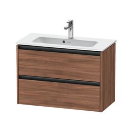 Duravit Waschtischunterschrank Ketho.2 Compact 81x39cm, Nussb Nat, 2 Schub., wandh&auml;ngend (K25256079790000)