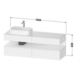 Duravit Waschtischunterschrank Qatego 160x55x60cm, E sw/tau m, Pl, B l, B (QA4777016830010)