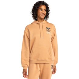 Hoodie Roxy "Surf Stoked", Damen, Gr. S, braun (camel), Obermaterial: 60% Walkfrottier, 40% Microfaser;, Sweatshirts Hoodie