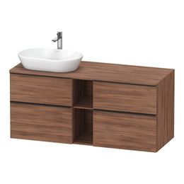 Duravit Waschtischunterschrank D-Neo 140x55cm, 2 SBK, 2 A, B L, sw/Nuss Nat (DE4970LBD790000)