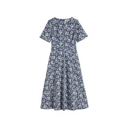 Seasalt Cornwall Kleid 'Fox Path' Damen Gr&ouml;&szlig;e 40 blau / wei&szlig; Winterkleid