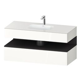 Duravit Einbauwaschtisch-M&ouml;bel-Set Qatego 120x55x60cm, gra m/we hgl, Konsolen-Waschtischunterbau (QA4787080220000)