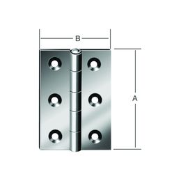 Vormann T&uuml;r-Scharnier halbbreit B58xH80mm,gerollt Edelstahl,rostfrei (010502080)