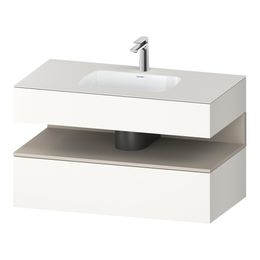 Duravit Einbauwaschtisch-M&ouml;bel-Set Qatego 100x55x60cm, T m/we matt, Konsolen-Waschtischunterbau (QA4786083840000)