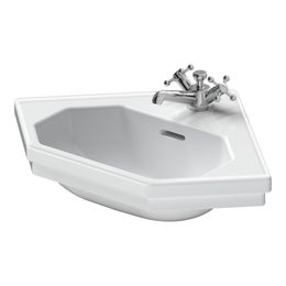 Duravit Eck-Handwaschbecken 1930 59,5x45cm, m HL, &Uuml;L, Hahnlochbank, wei&szlig; (0793420000)