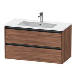 Duravit Waschtischunterschrank Ketho.2 101x48cm, Nussb Nat, 2 Schub., wandh&auml;ngend (K25264079790000)